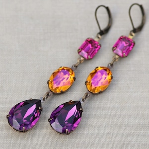 ALMOST GONE Swarovski Astral Pink Summer Blush Cluster Pendant,purple ...
