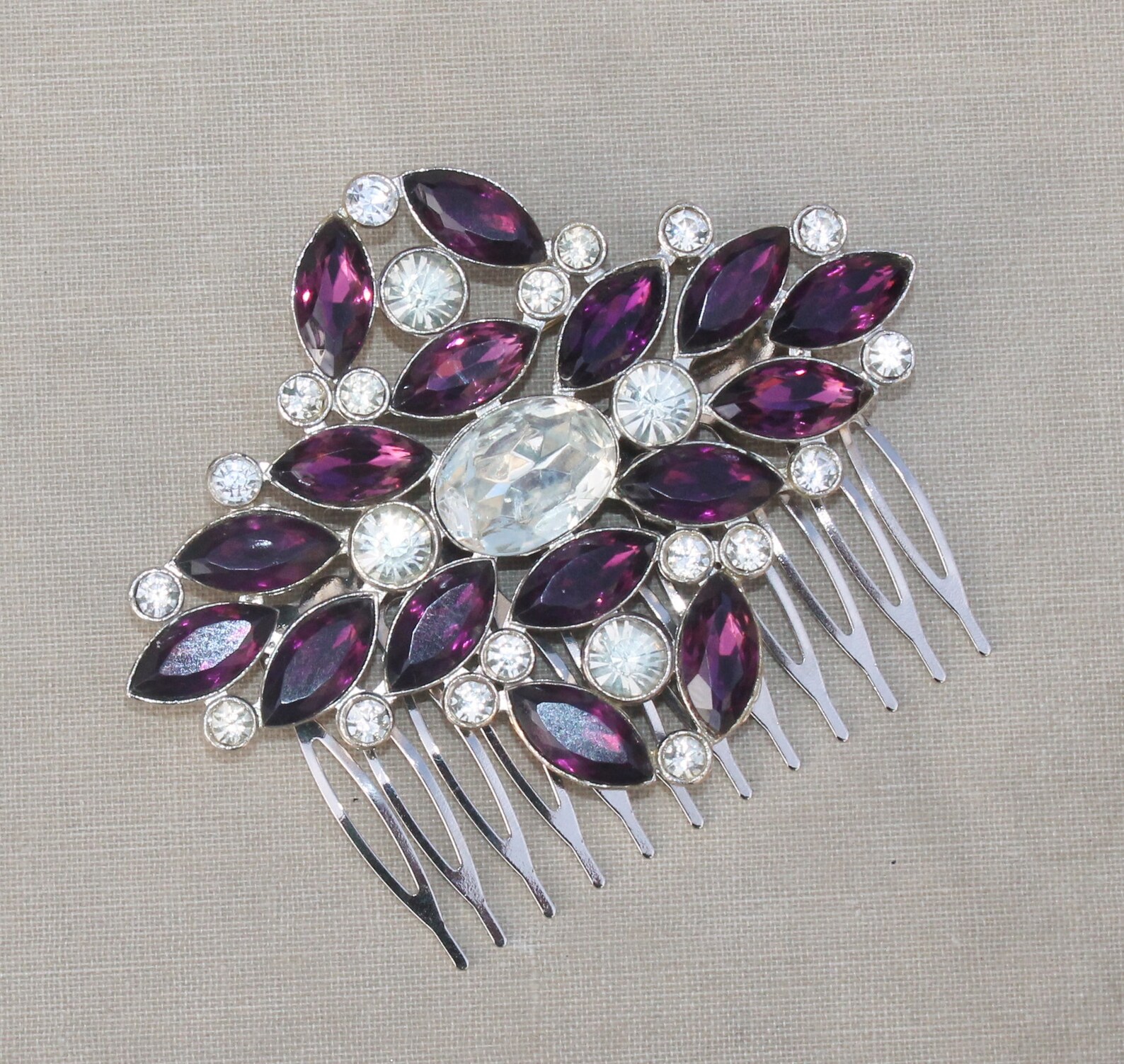 WOW Authentic Art Deco Paste Rhinestone Broochhuge Amethyst - Etsy