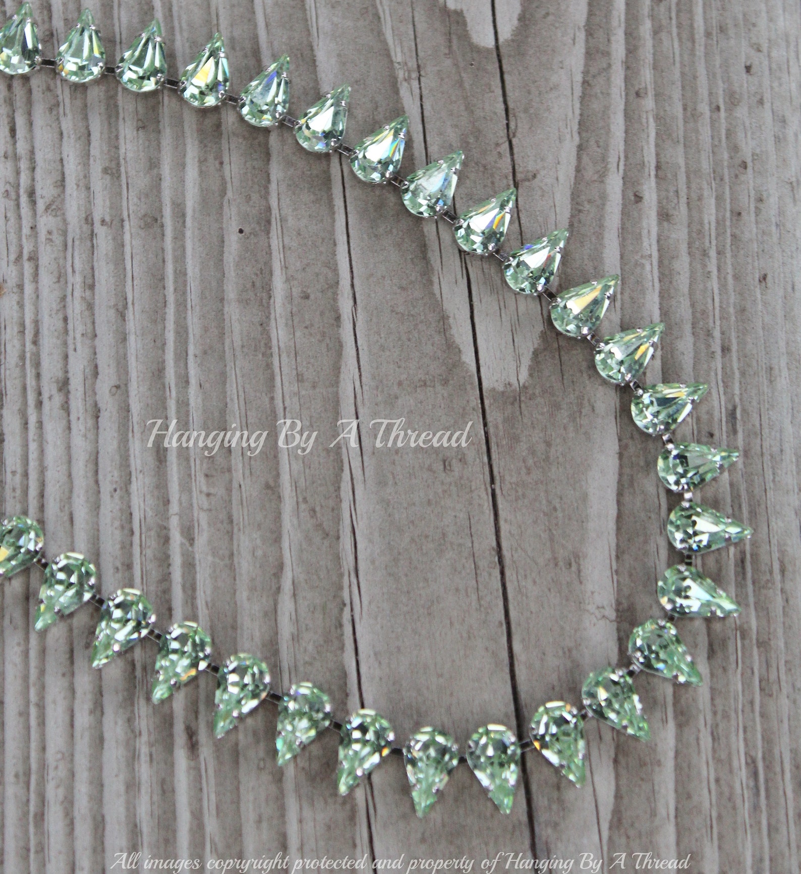 DISCONTINUED COLOR Chrysolite Pale Green Crystal Necklace,unique Pear ...
