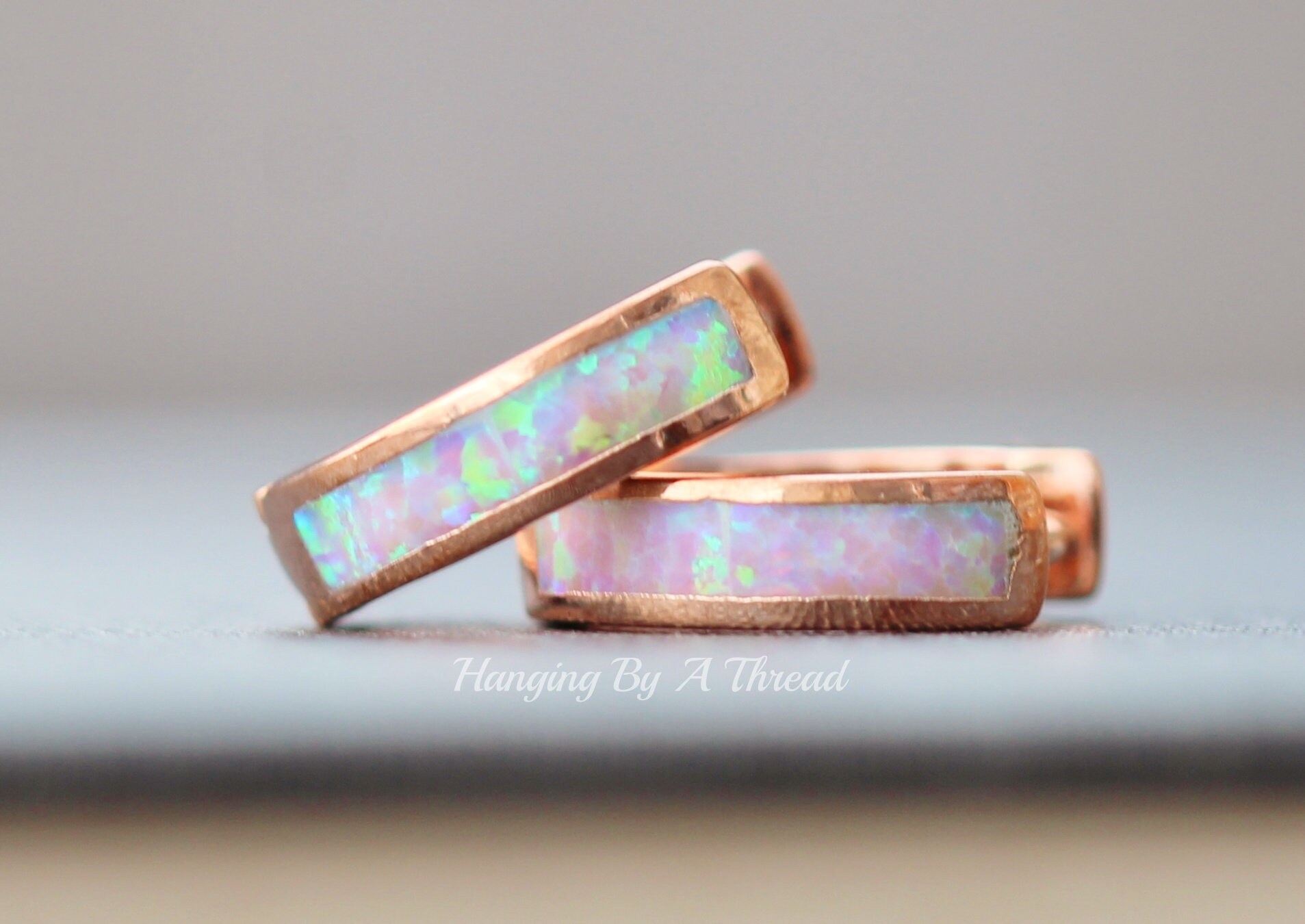 NEW Tiny Pink Opal Hoop EarringsRose Gold Huggie HoopPink | Etsy