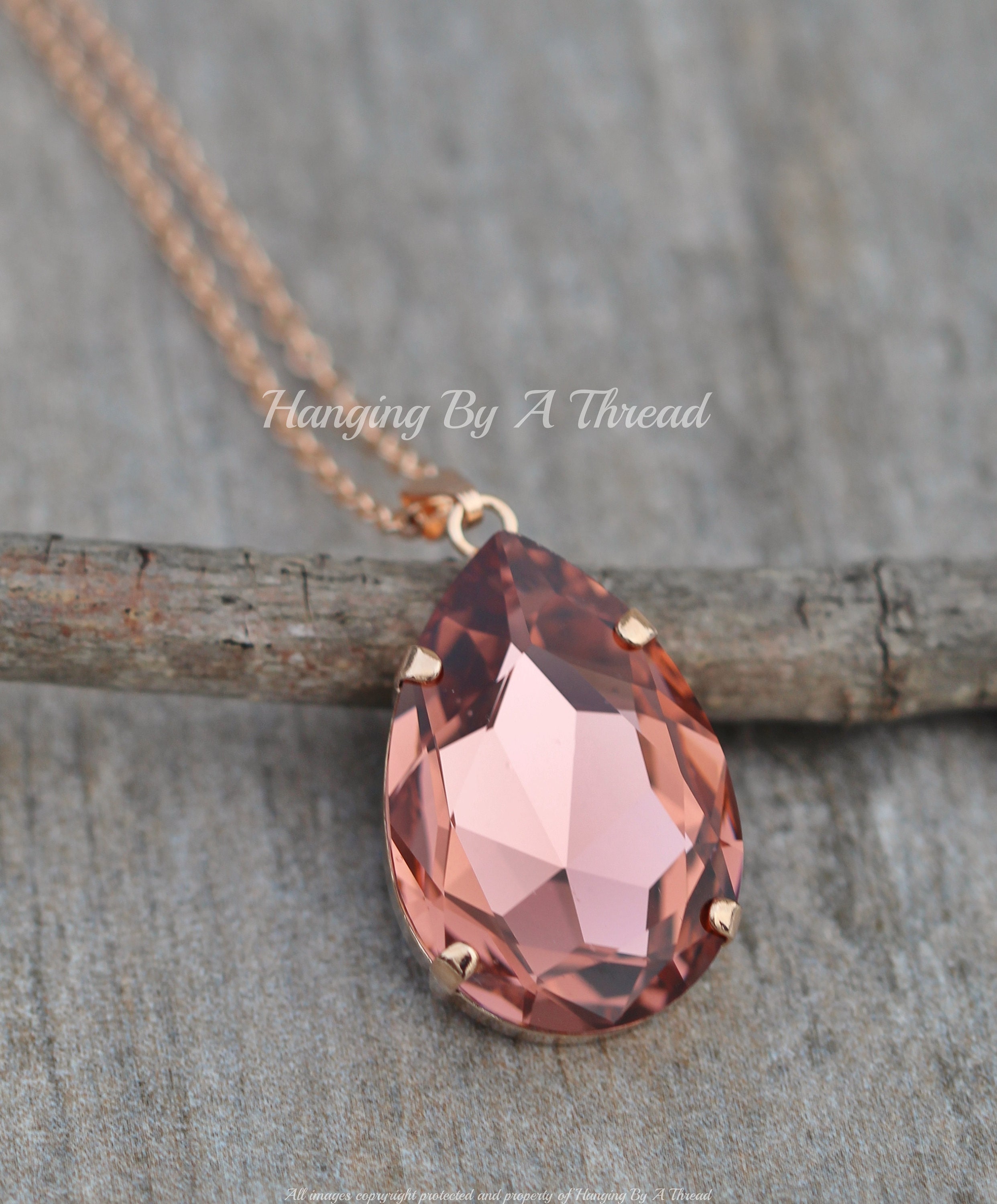NEW COLOR Swarovski Blush Rose Large Pear Pendant,pear Teardrop Pendant ...