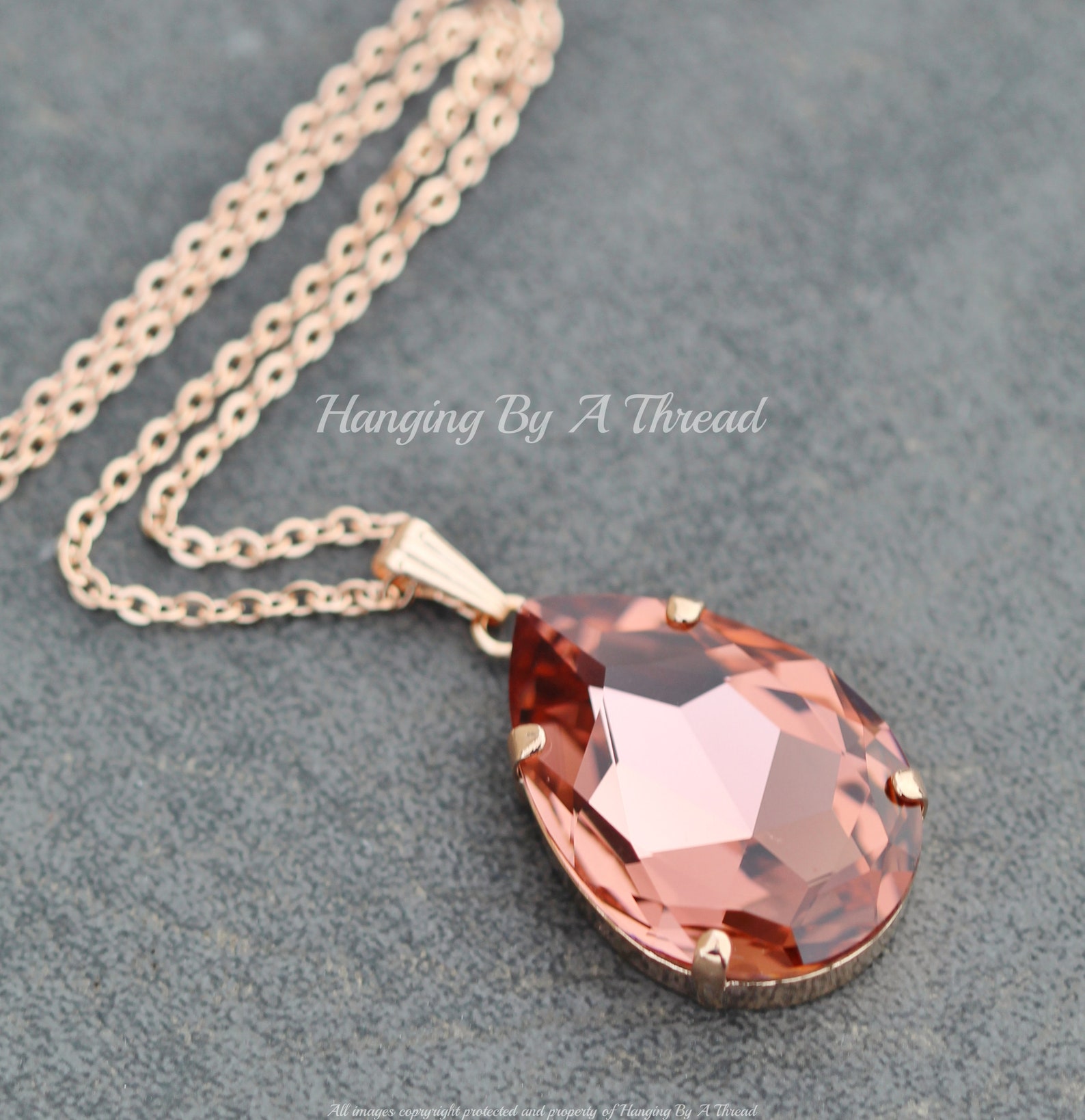 NEW COLOR Swarovski Blush Rose Large Pear Pendant,pear Teardrop Pendant ...