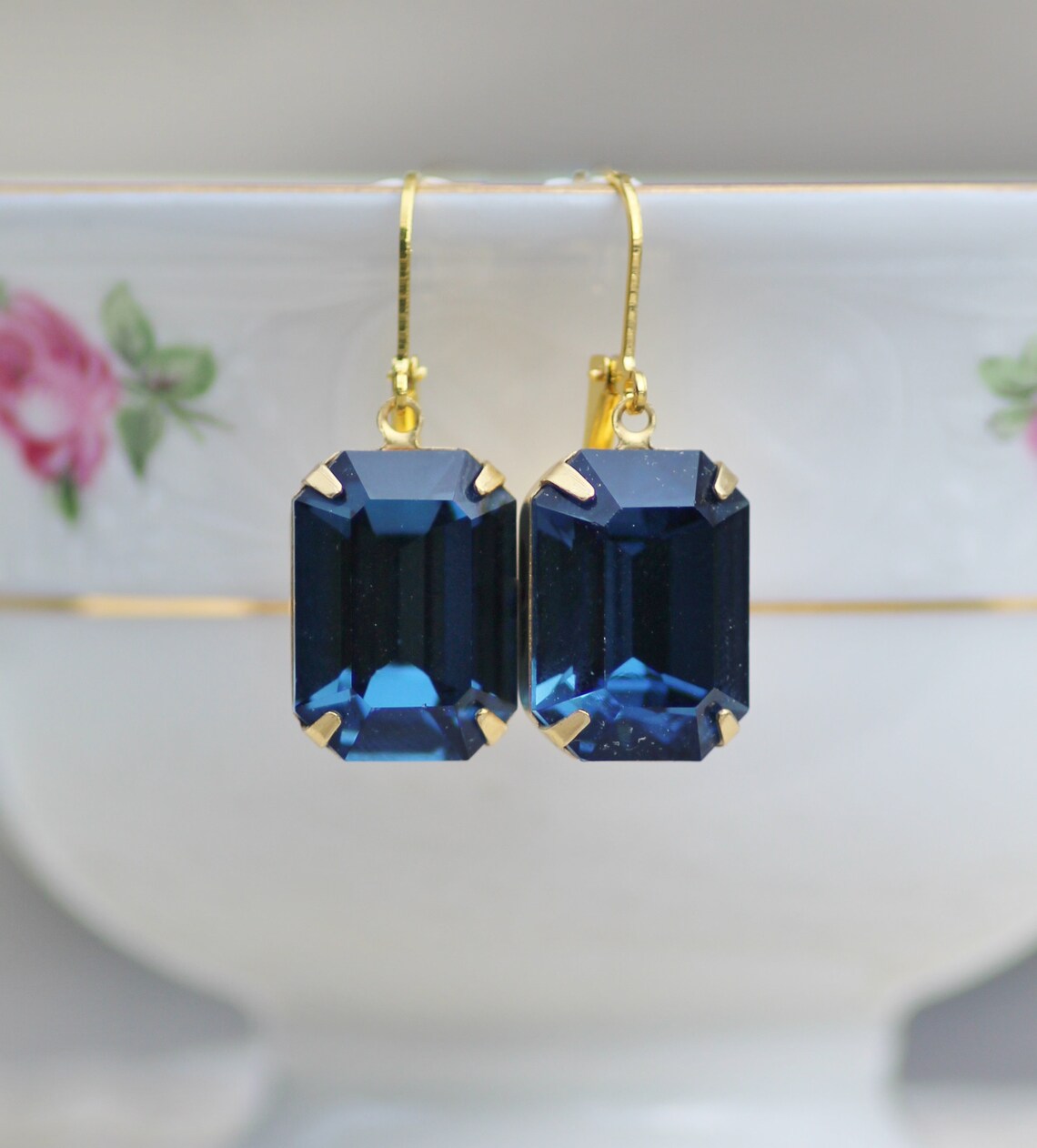 CHOOSE Size Navy Blue Octagon Crystal | Etsy