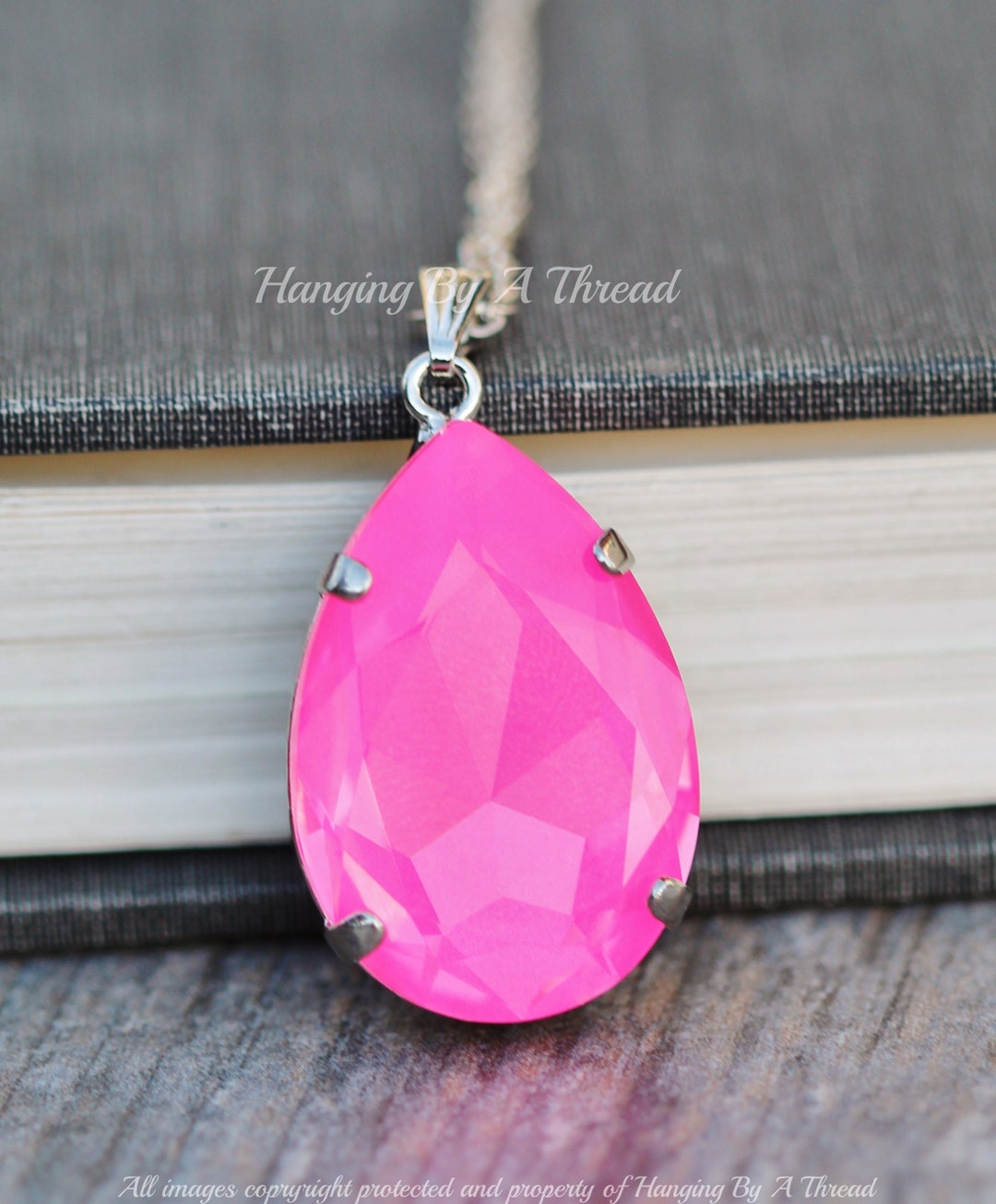 NEW COLOR Electric Pink Ignite Pear Pendant,swarovski Crystal ...