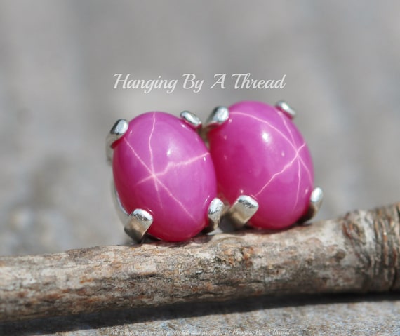 Pink star sapphire earrings store