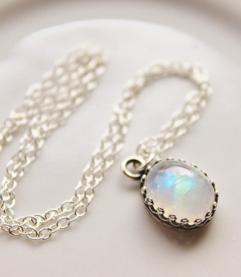 Genuine Moonstone Necklacesterling Silver Moonstone - Etsy
