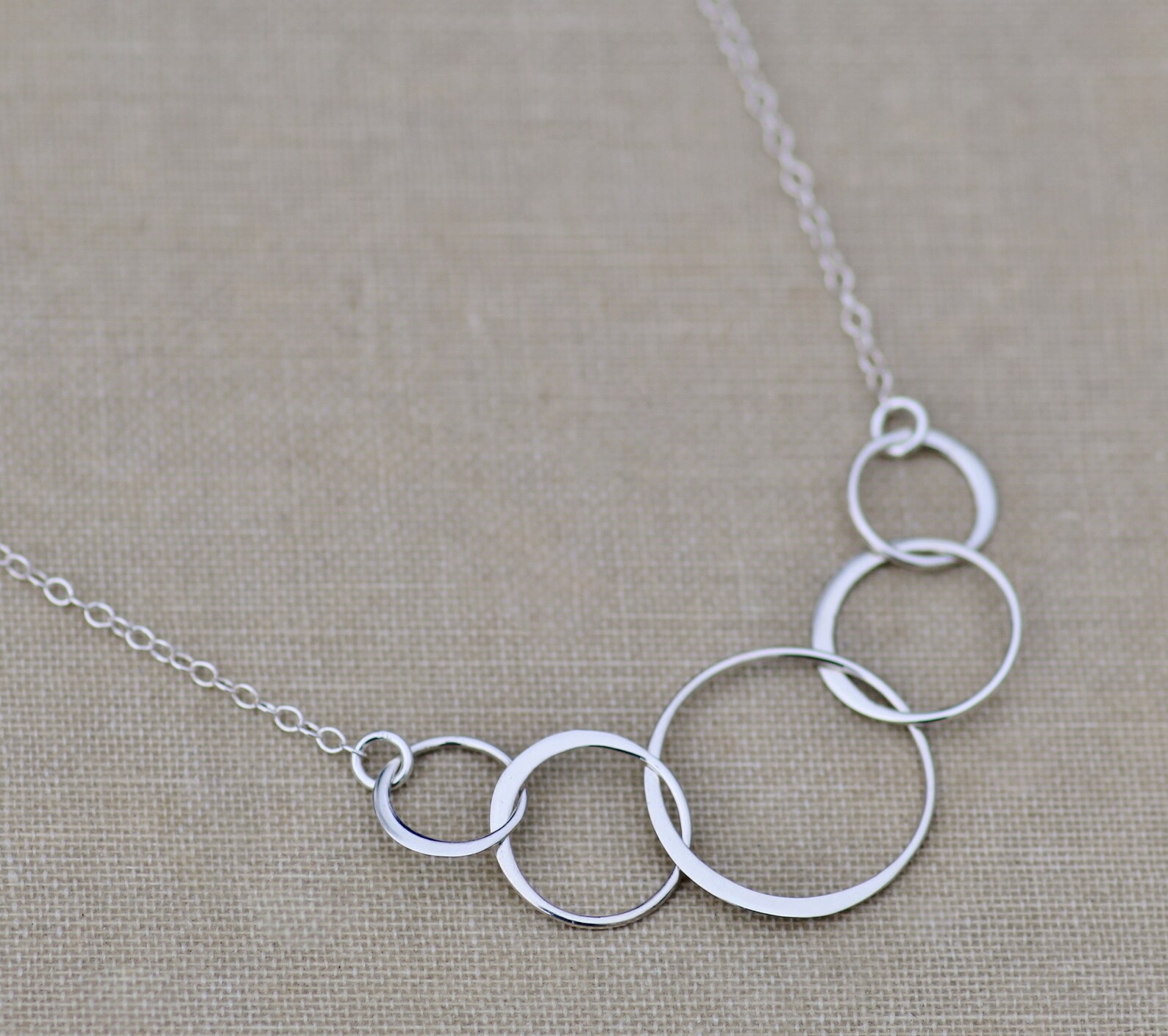 5 Interlocking Rings NecklaceSterling Silver 50th Birthday | Etsy