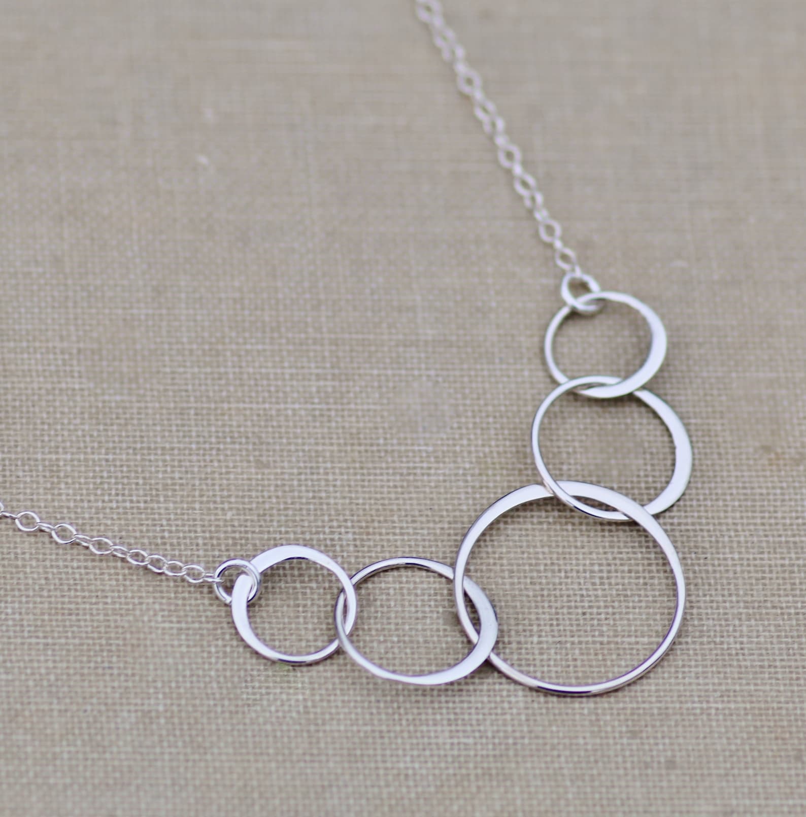 5 Interlocking Rings NecklaceSterling Silver 50th Birthday | Etsy