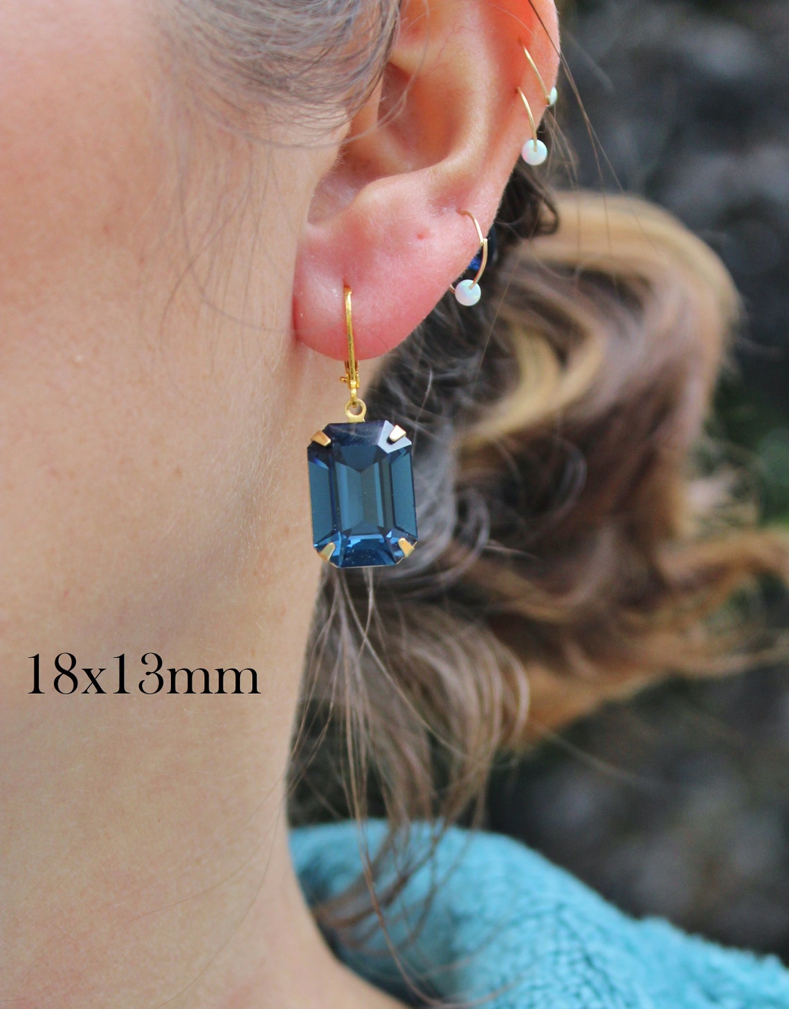 CHOOSE Size Navy Blue Octagon Crystal | Etsy