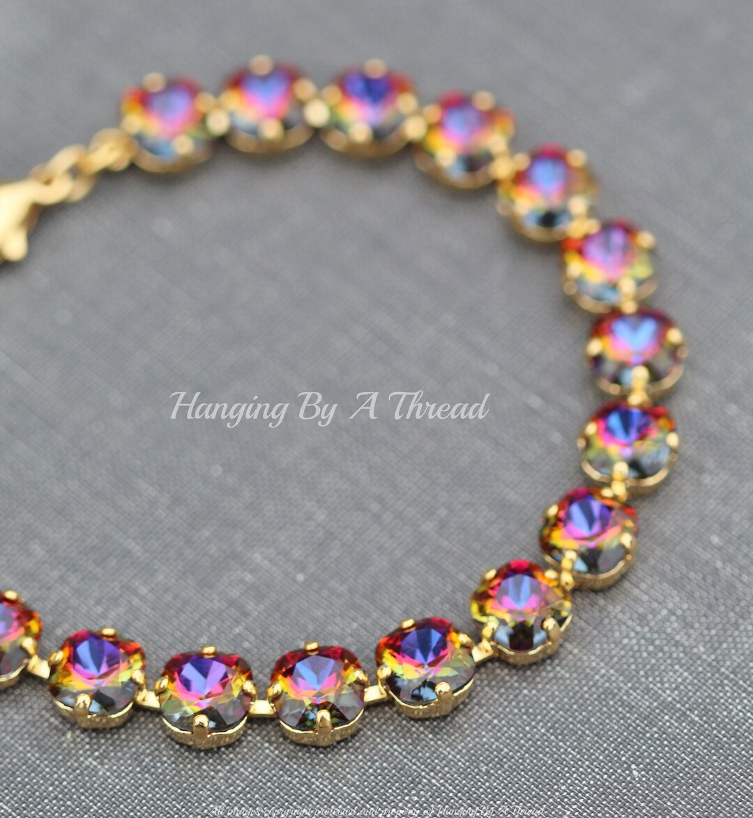 LIMITED Swarovski Volcano Cushion Bracelet & Earrings8mm - Etsy