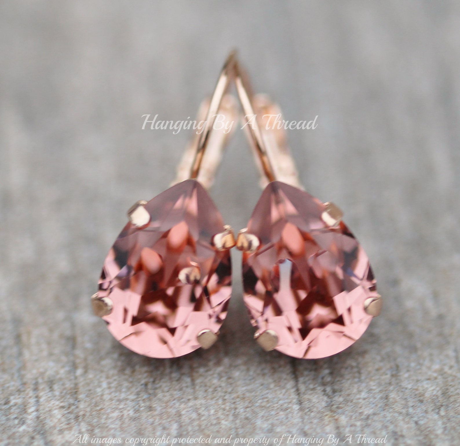 NEW COLOR Swarovski Blush Rose Pear Lever Back,teardrop Crystal Drop ...