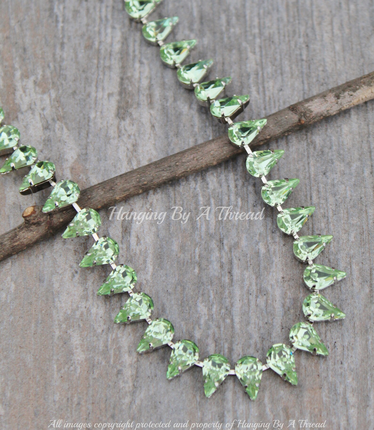 DISCONTINUED COLOR Chrysolite Pale Green Crystal Necklace,unique Pear ...