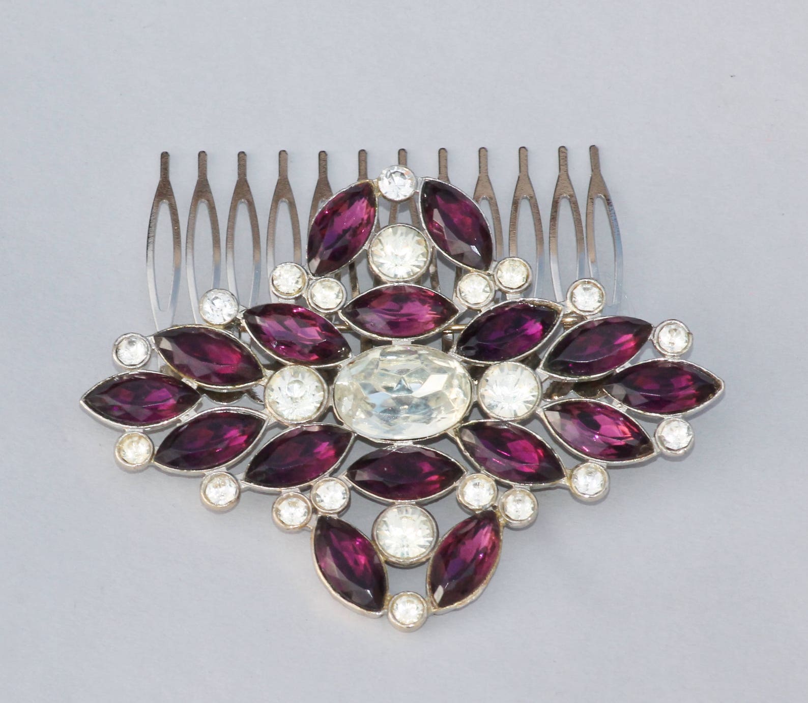 WOW Authentic Art Deco Paste Rhinestone Broochhuge Amethyst - Etsy
