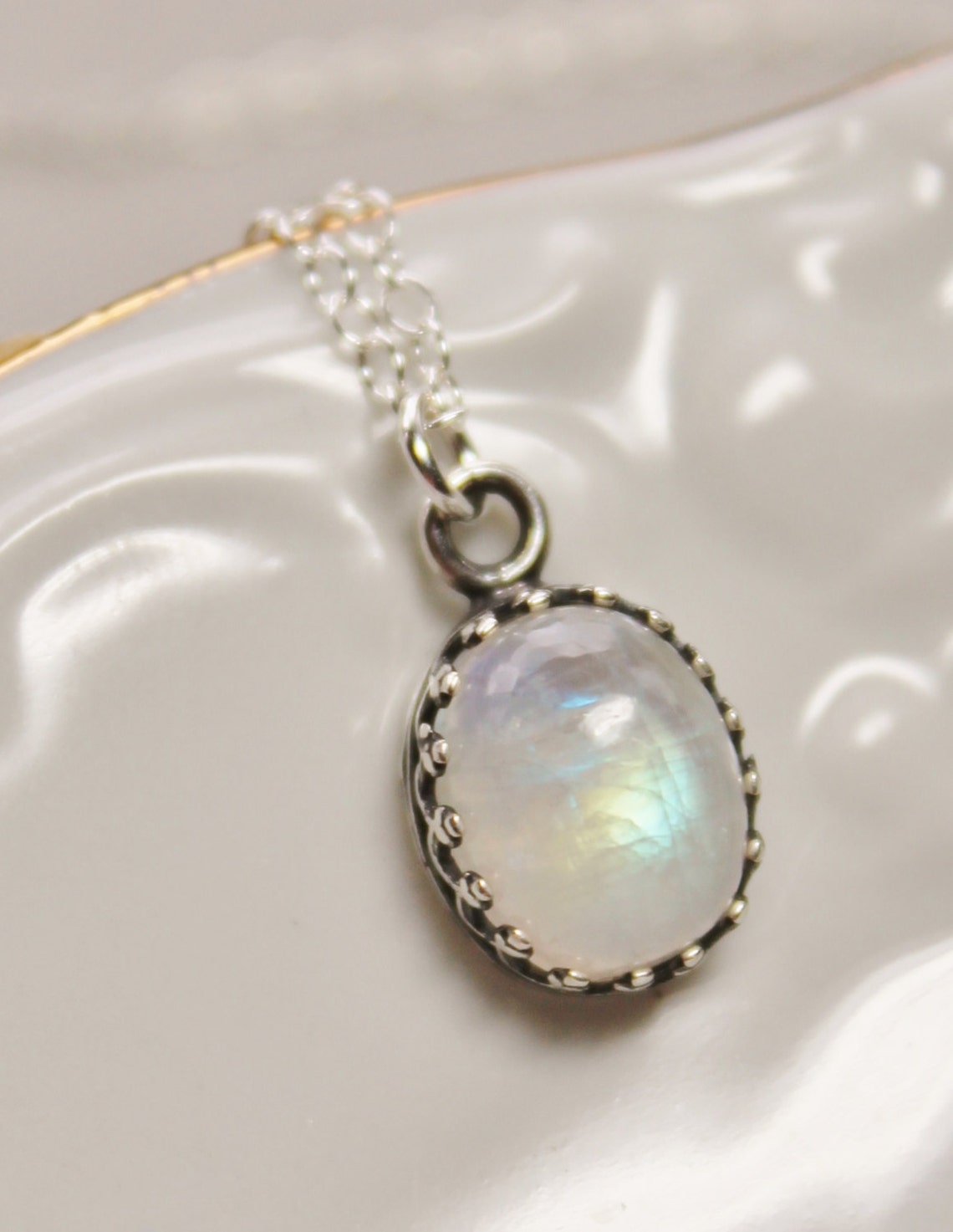 Genuine Moonstone NecklaceSterling Silver Moonstone | Etsy