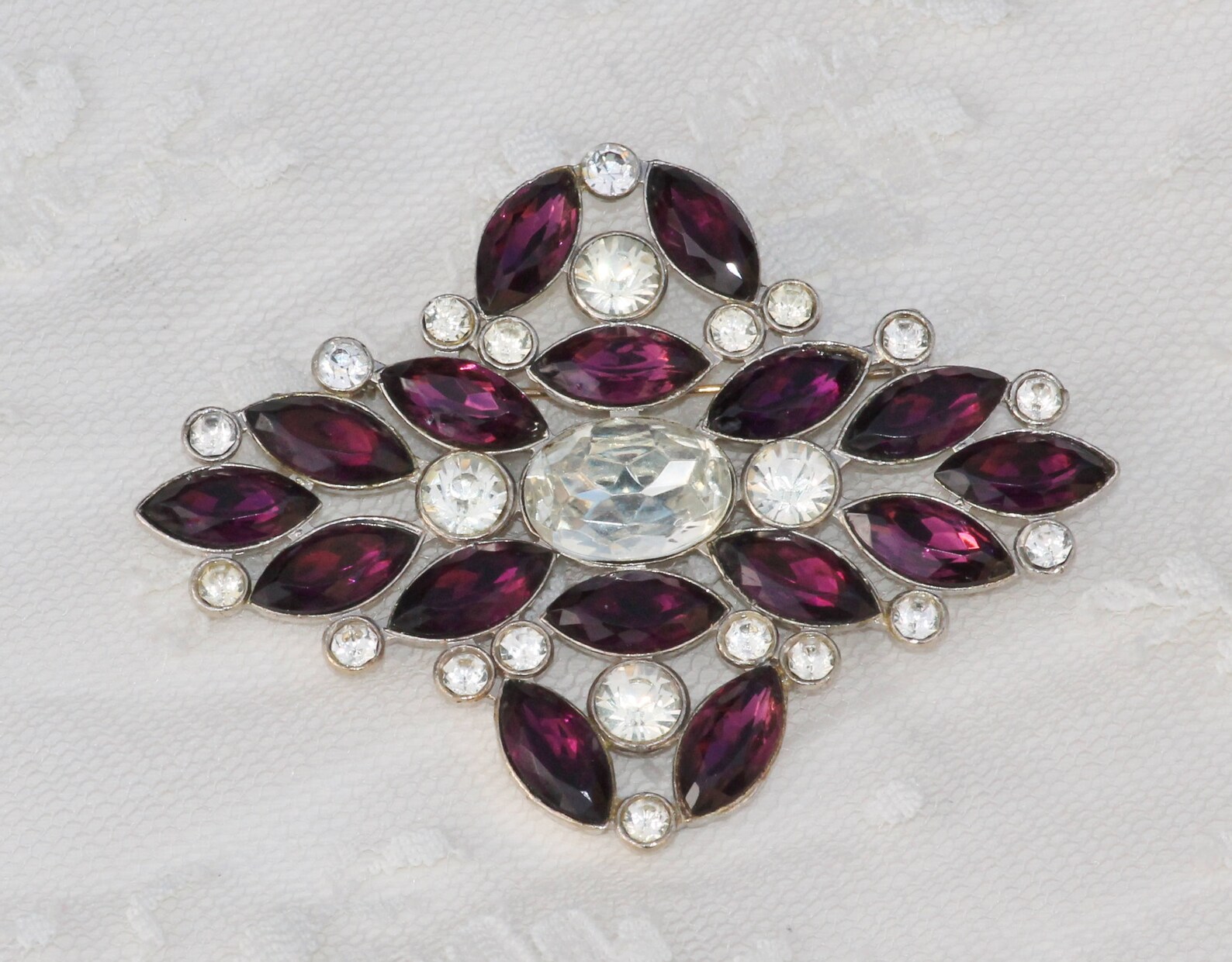 WOW Authentic Art Deco Paste Rhinestone Broochhuge Amethyst - Etsy