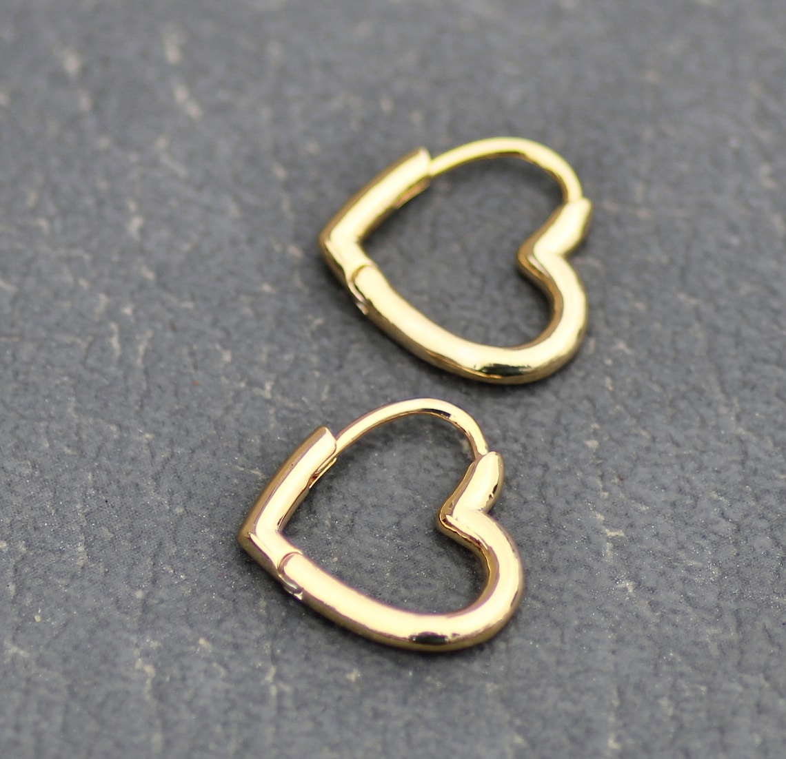 Small Gold Heart Hoop EarringsSmall Gold One Touch | Etsy