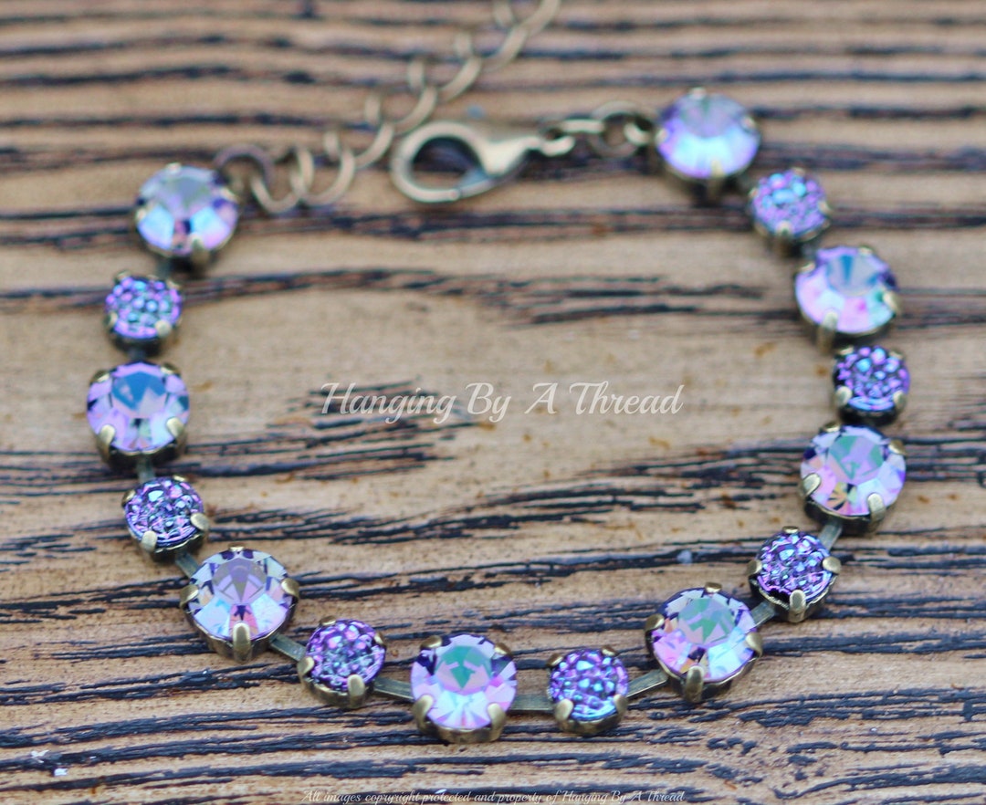 ONLY 1 Vintage Purple AB Sugar Crystal Bracelet,tennis Bracelet ...