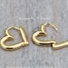 STRONGER Gold Heart Hoop Earrings,small Gold One Touch Hoops,heart ...