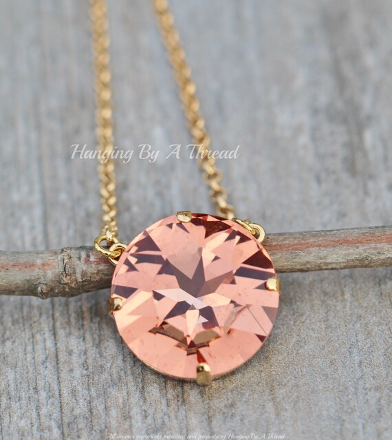 Round crystal pendant necklace store