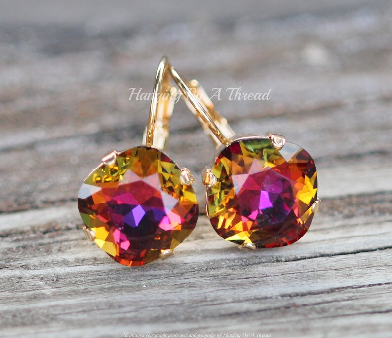 RARE Swarovski Volcano Dark Jewel Rainbow Cushion - Etsy