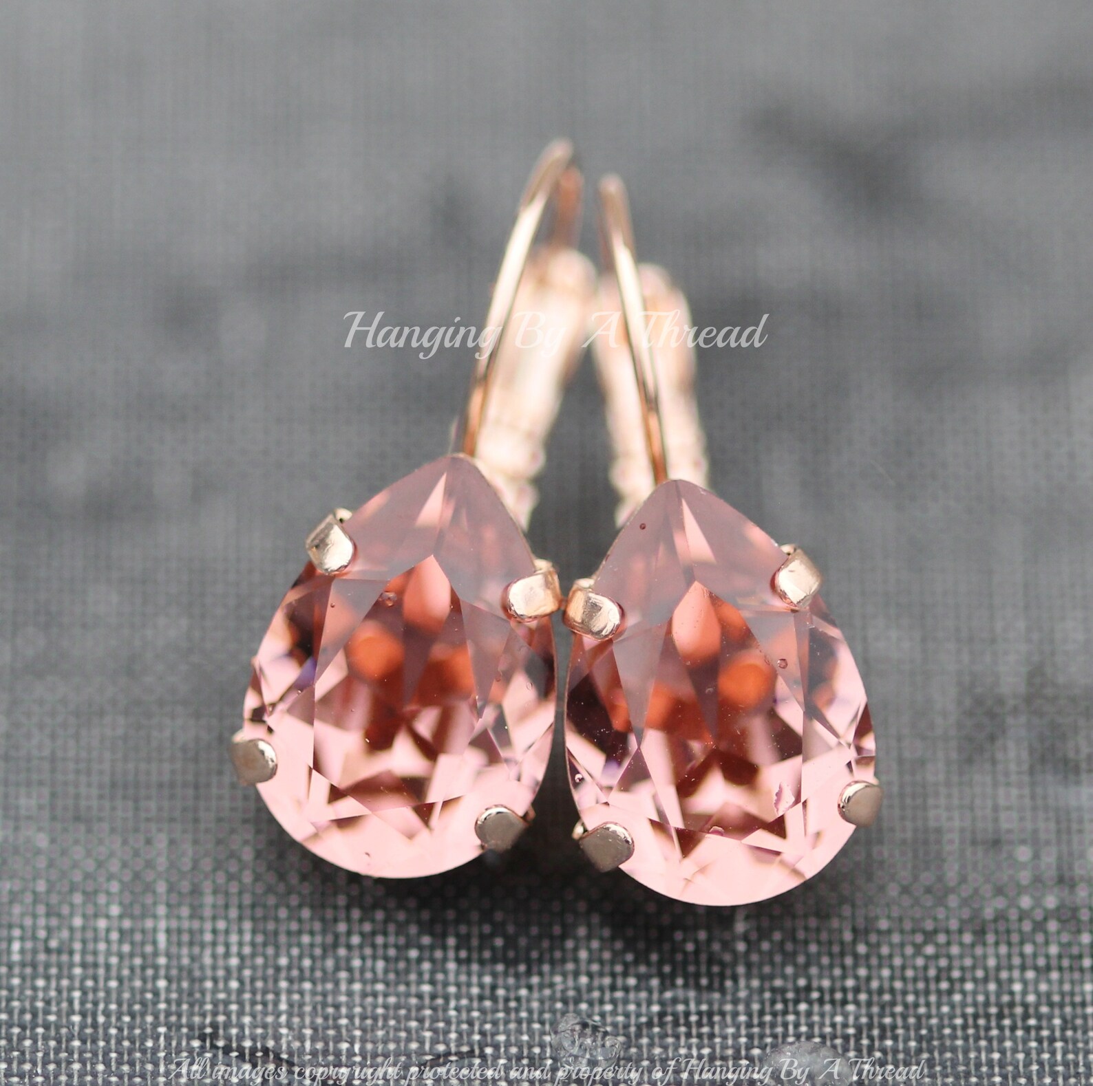 NEW COLOR Swarovski Blush Rose Pear Lever Back,teardrop Crystal Drop ...