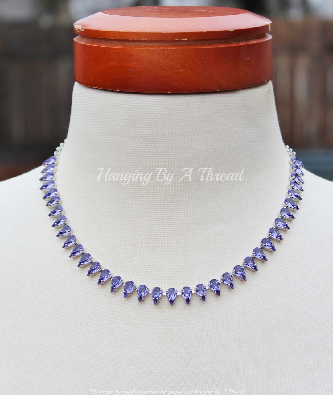 LIMITED Vintage Tanzanite Purple Crystal Necklace,small Pear Teardrop ...