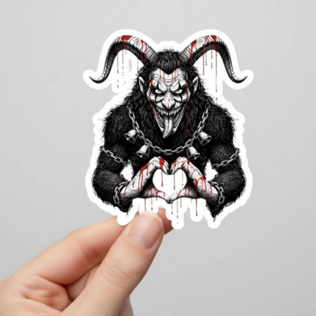 Krampus Sticker | Retro Horror Illustration - Etsy