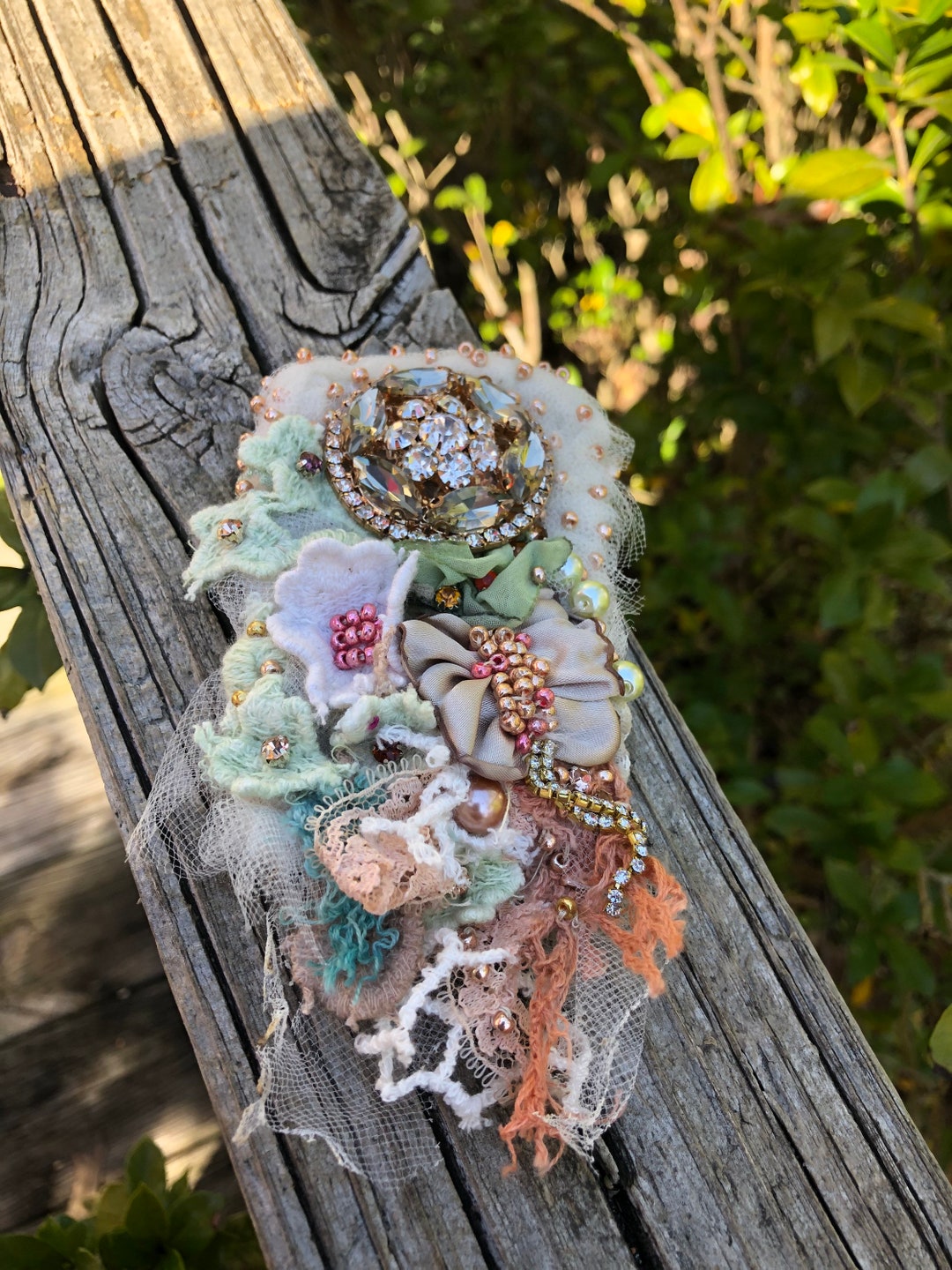 Victorian Brooch Crystals Crystals and Flowers - Etsy