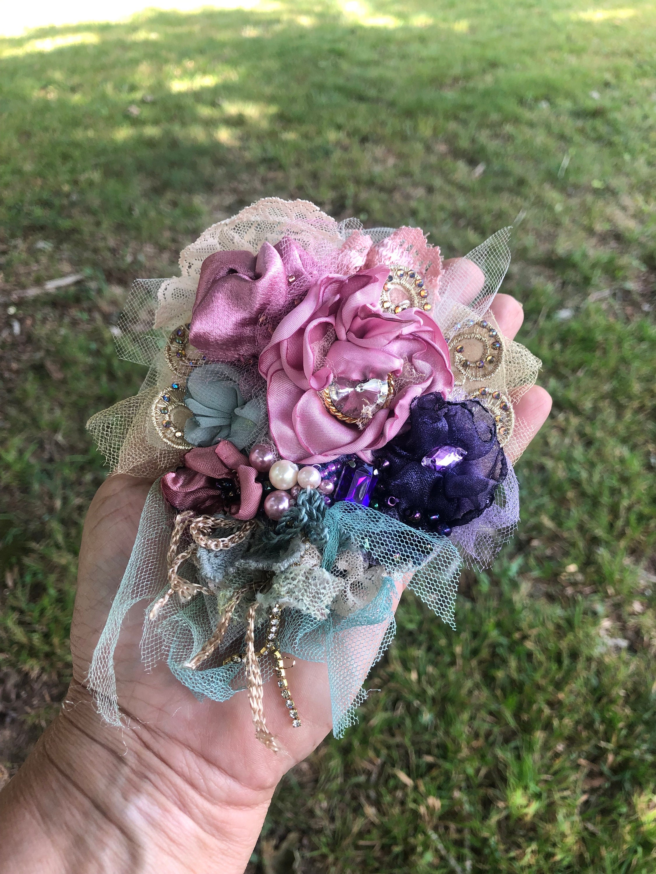 Embroidered Vintage Lace Sassy Textile Brooch Chabby Chic - Etsy