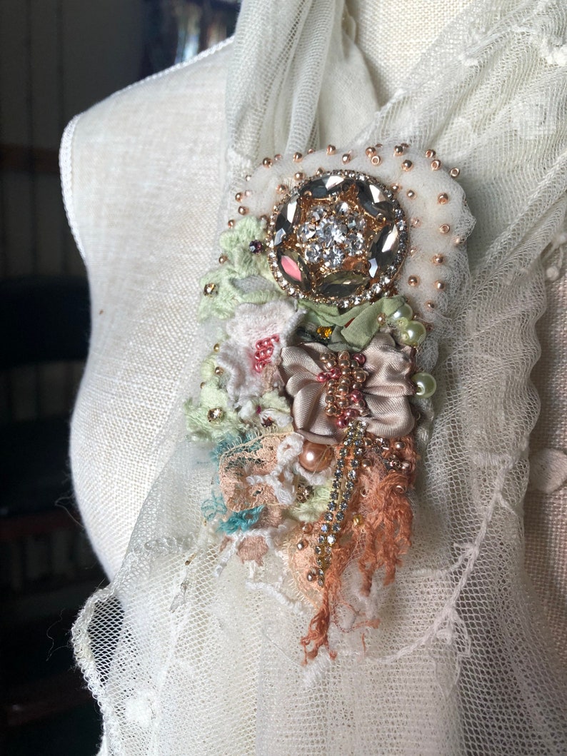 Victorian Brooch Crystals Crystals and Flowers - Etsy