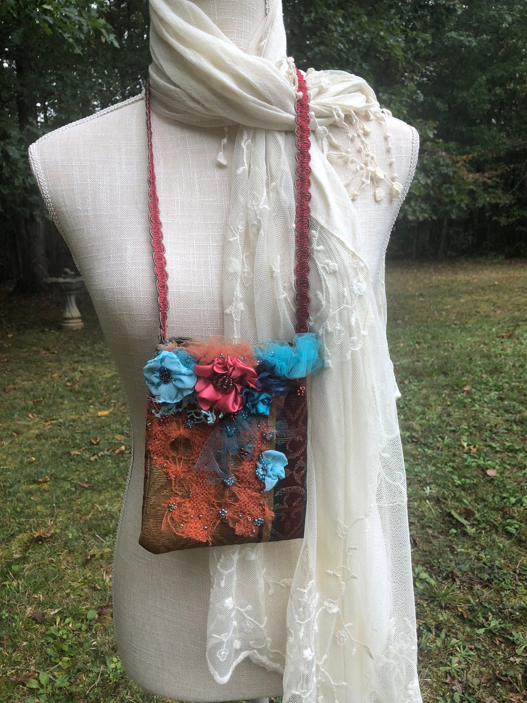 Bohemian Vintage Lace Embroidered Bag - Etsy