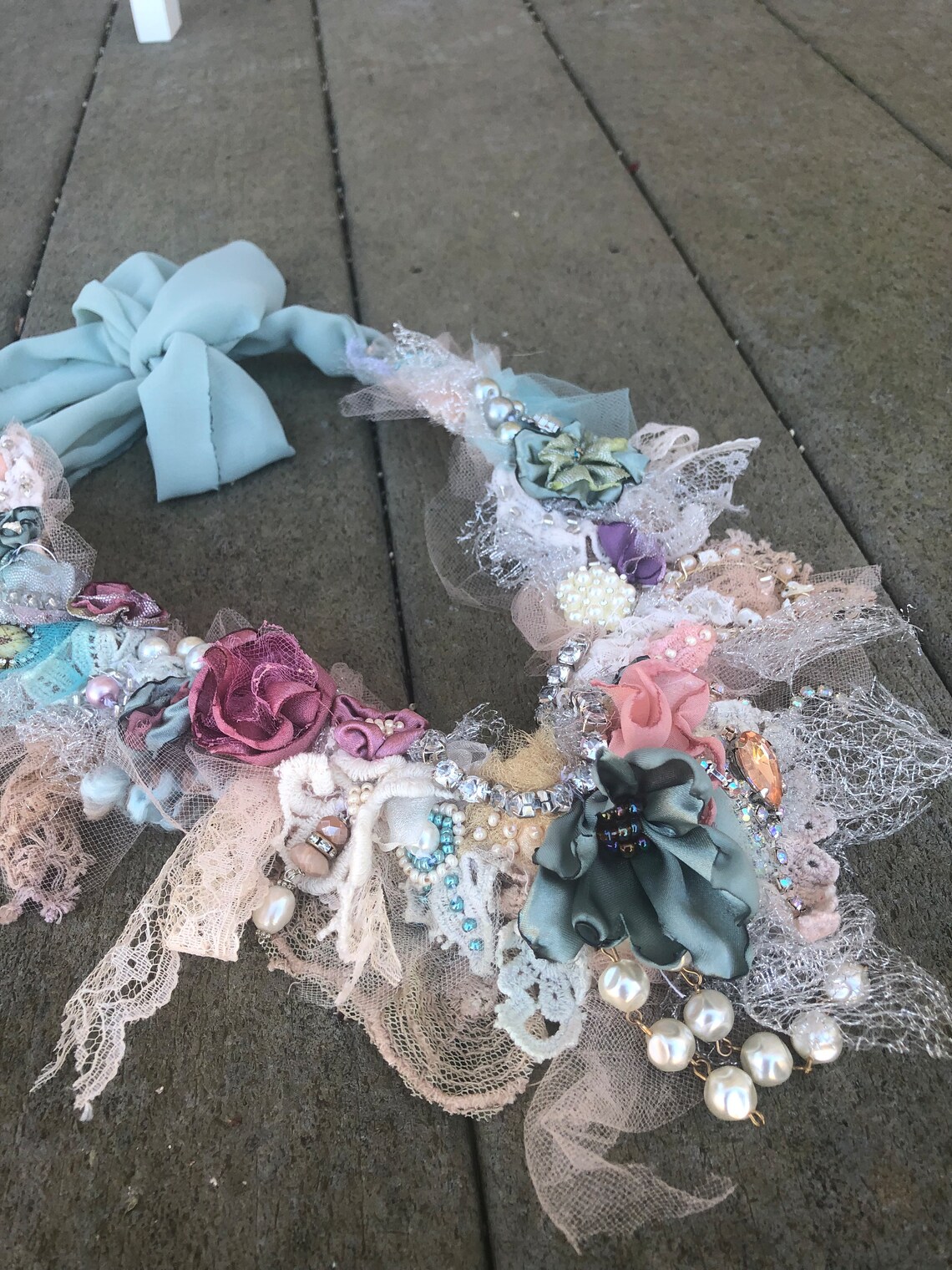 Spring Romantic Embroidered Vintage Necklace - Etsy