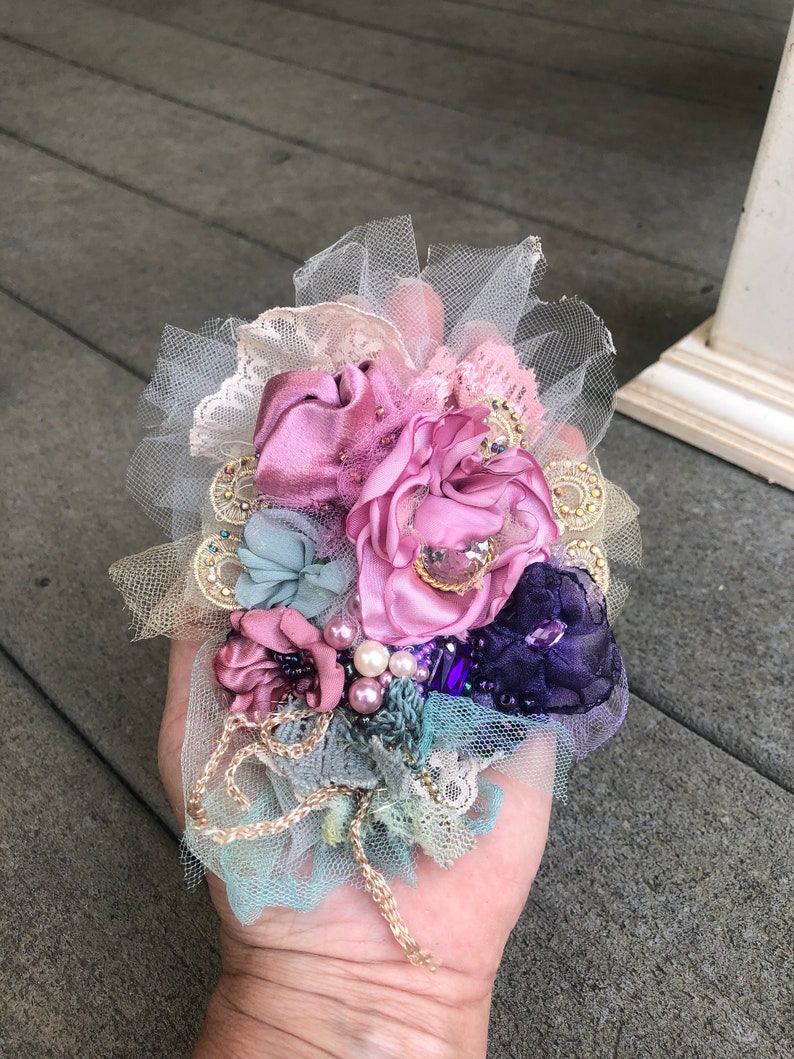 Embroidered Vintage Lace Sassy Textile Brooch Chabby Chic - Etsy