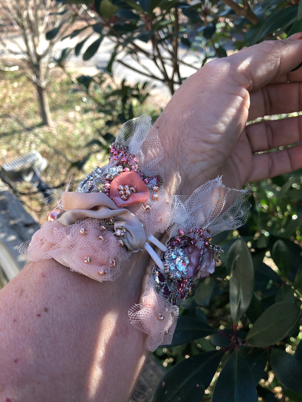 Romantic Embroidered Wearable Art Cuff Bracelet - Etsy