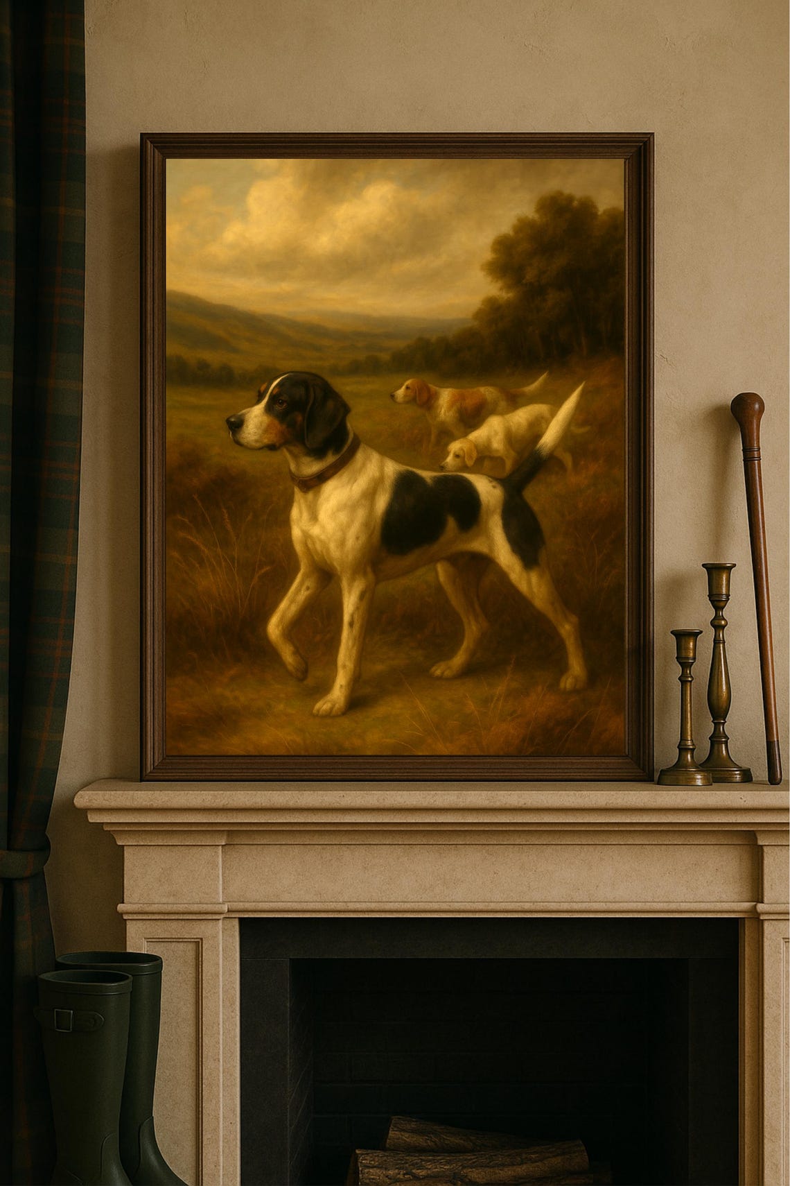 British Country Club Wall Art Set: Hunting Dogs, Horse, Rabbit Prints ...