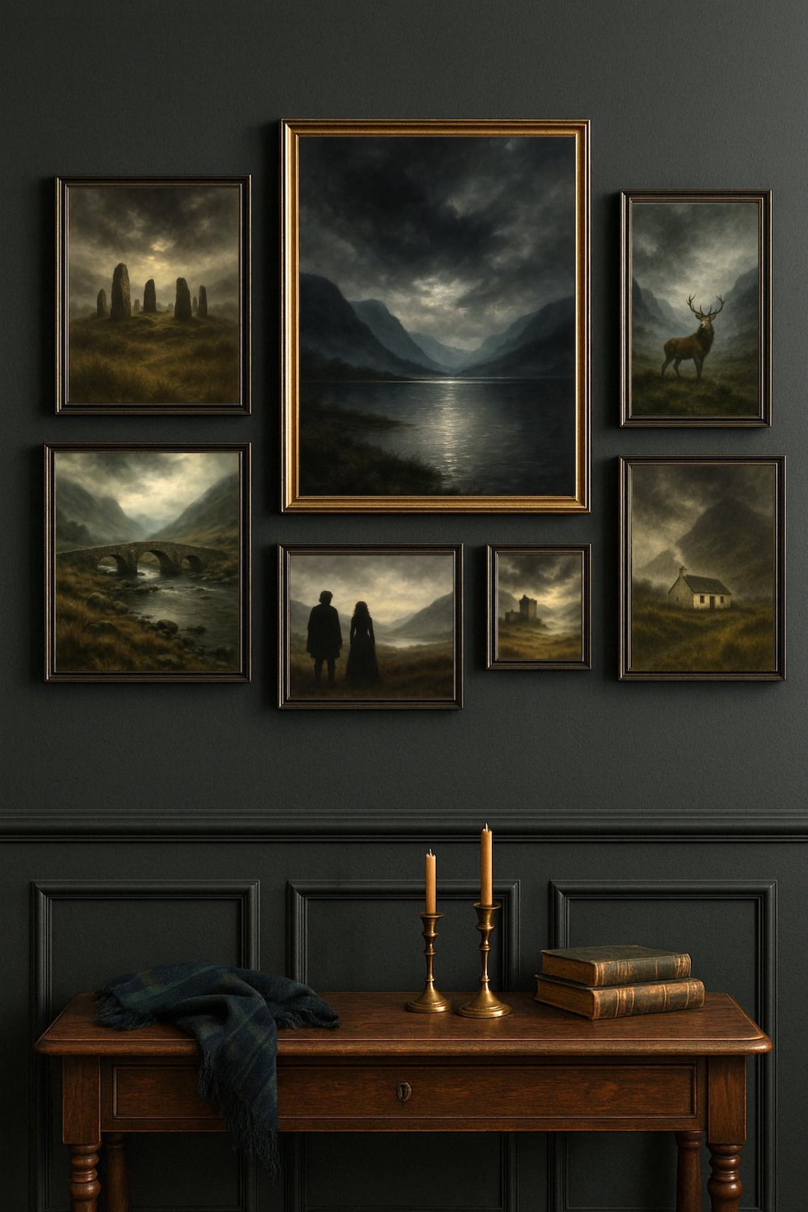 Outlander Scottish Highlands Art Print Set: Moody Landscape (digital ...