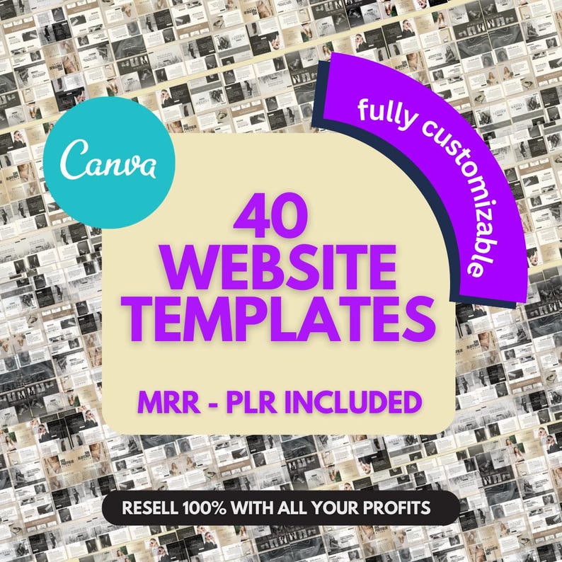 40 Canva Website Templates: MRR PLR Business Bundle - Etsy