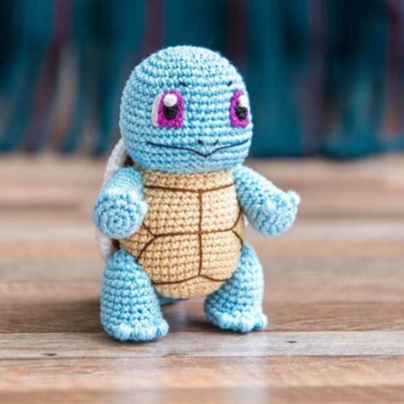 Squirtle Crochet Pattern – Amigurumi Turtle Plush Toy (PDF Download) - Etsy