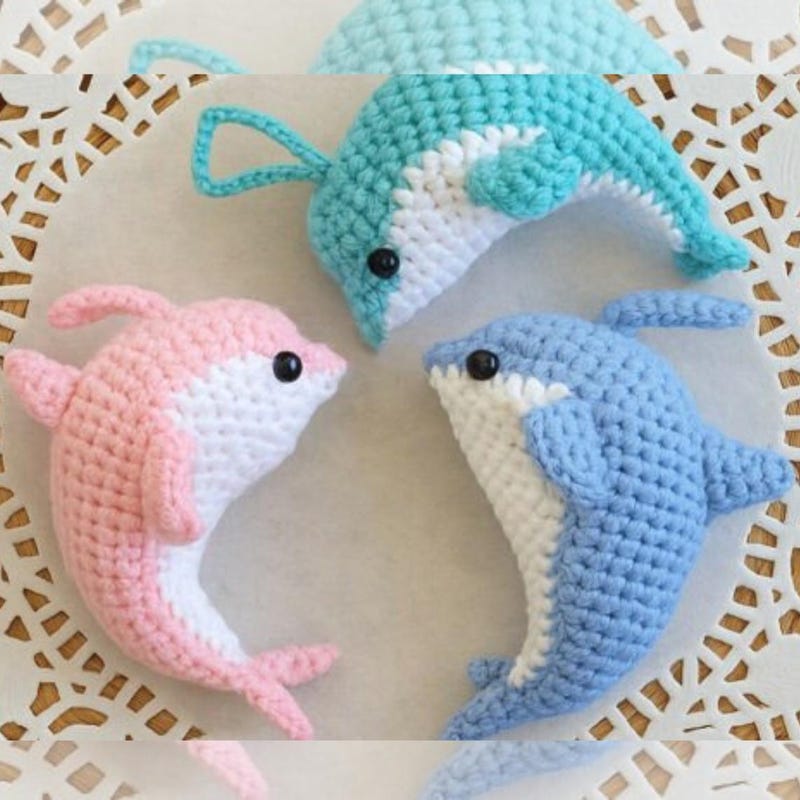 Dolphins Crochet Keychain - Etsy
