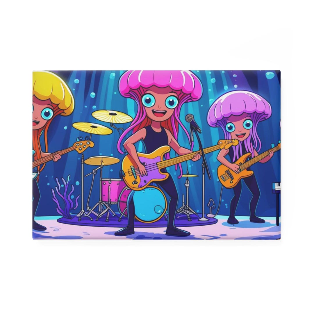 Jellyfish Band Magnet: Colorful Ocean Art, Music Lover Gift - Etsy