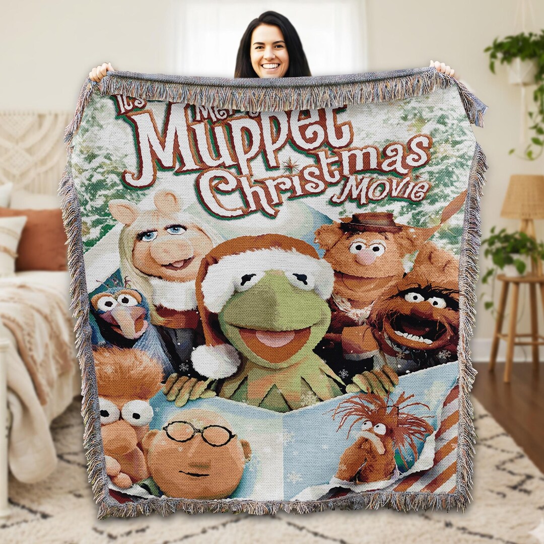 The Muppet Christmas Carol Woven Blanket, Muppet Show Characters Woven ...
