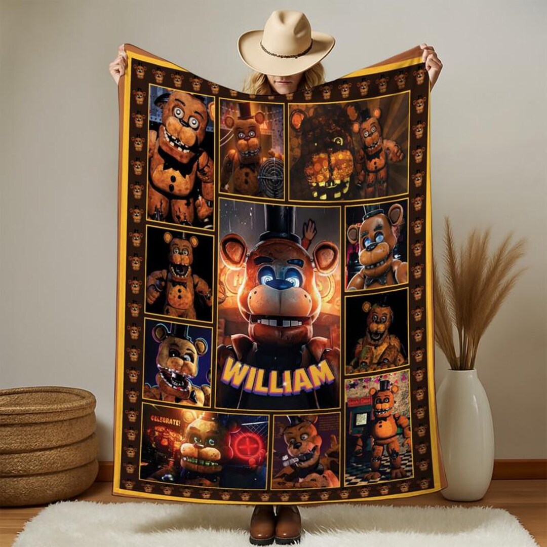 Personalized Five Nights at Freddy Blanket, Freddy Fazbear Bonnie Chica ...