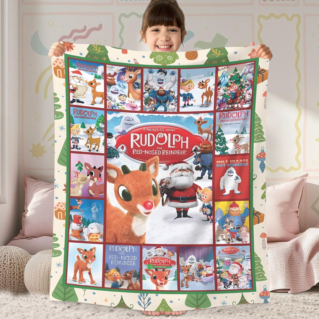 Rudolph the Red Nosed Reindeer Blanket, Rudolph Christmas Blanket ...