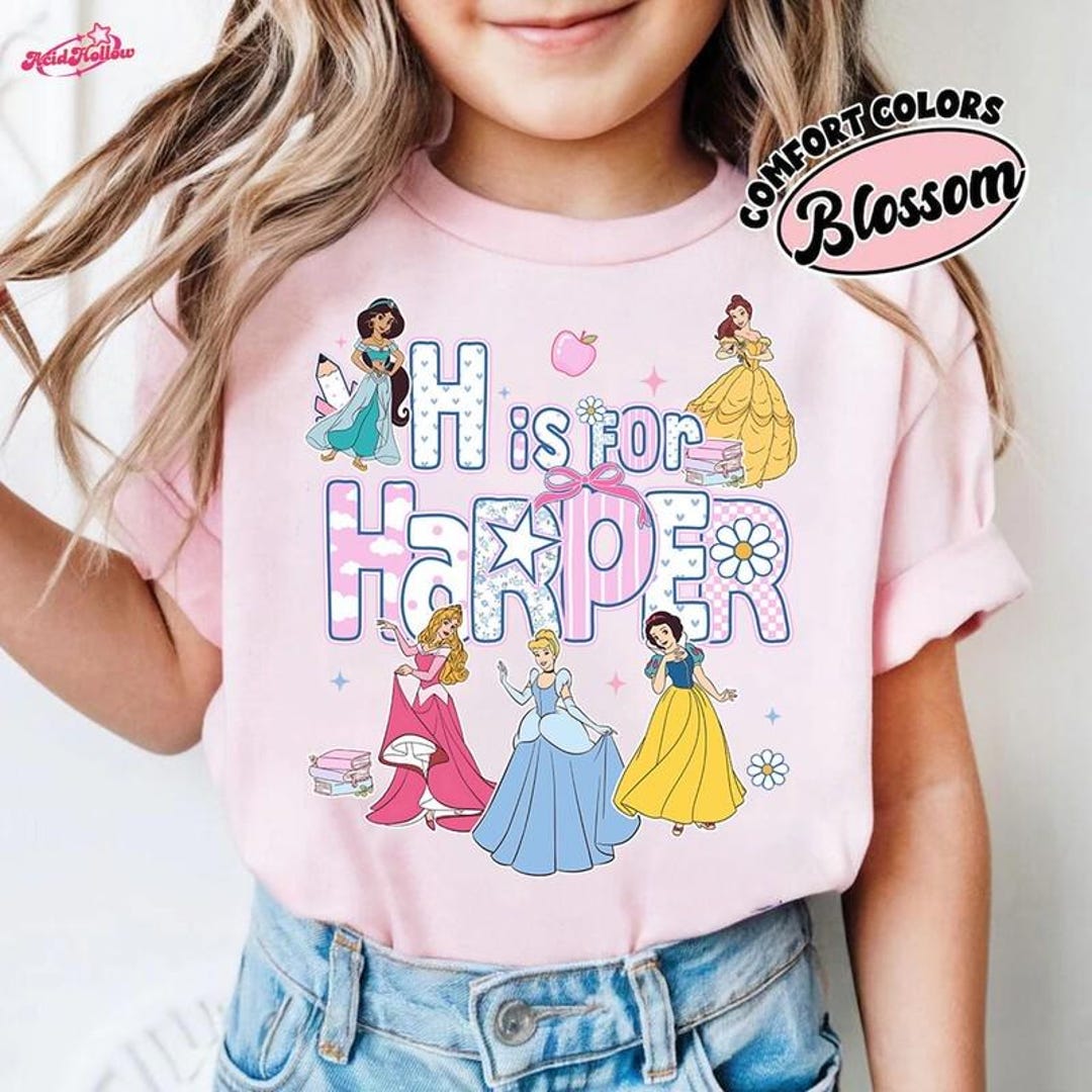 Comfort Custom Name Disneyland Princess Preppy Back to School Shirt ...
