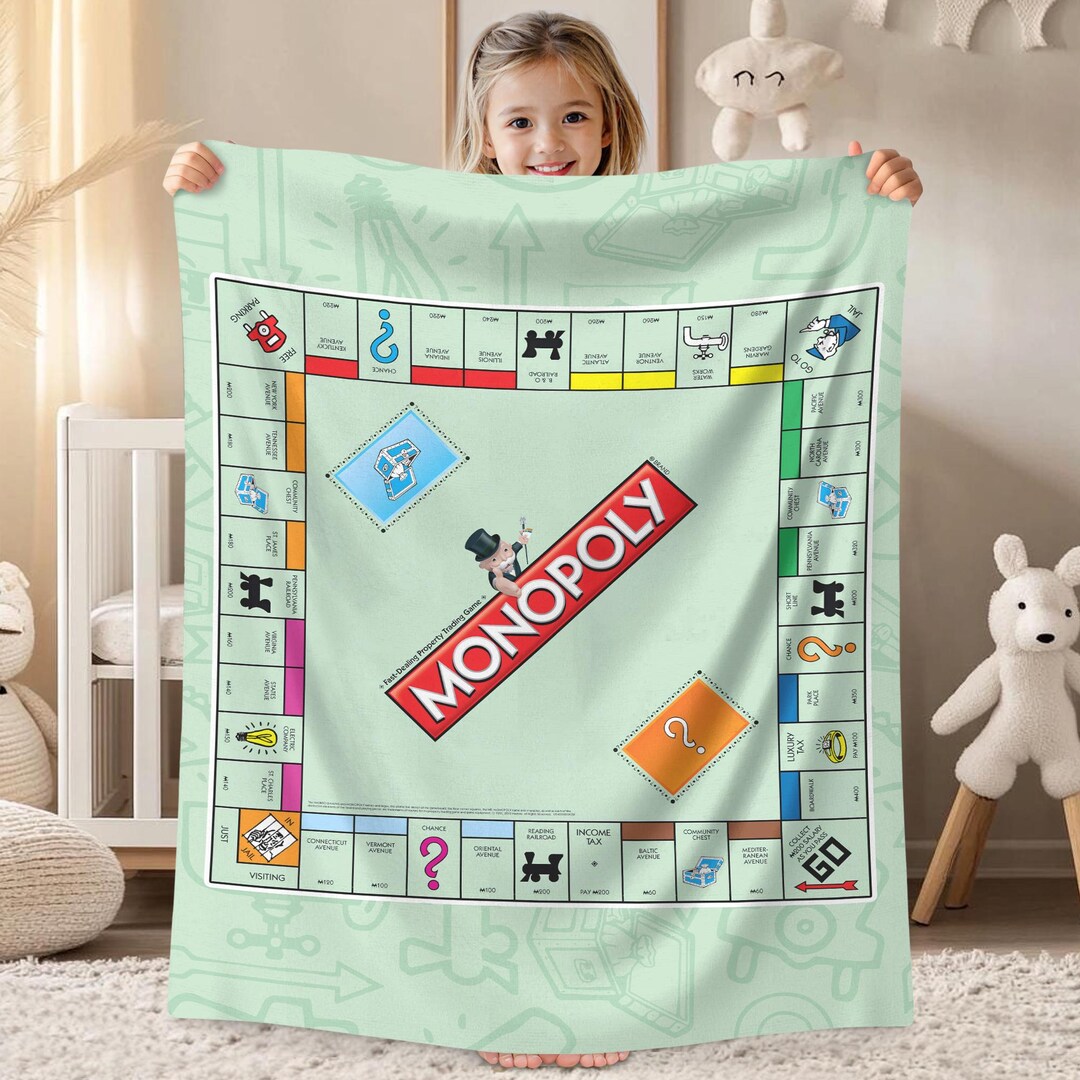Board Game Monopoly Blanket, Monopoly Fleece Blanket, Monopoly Board ...