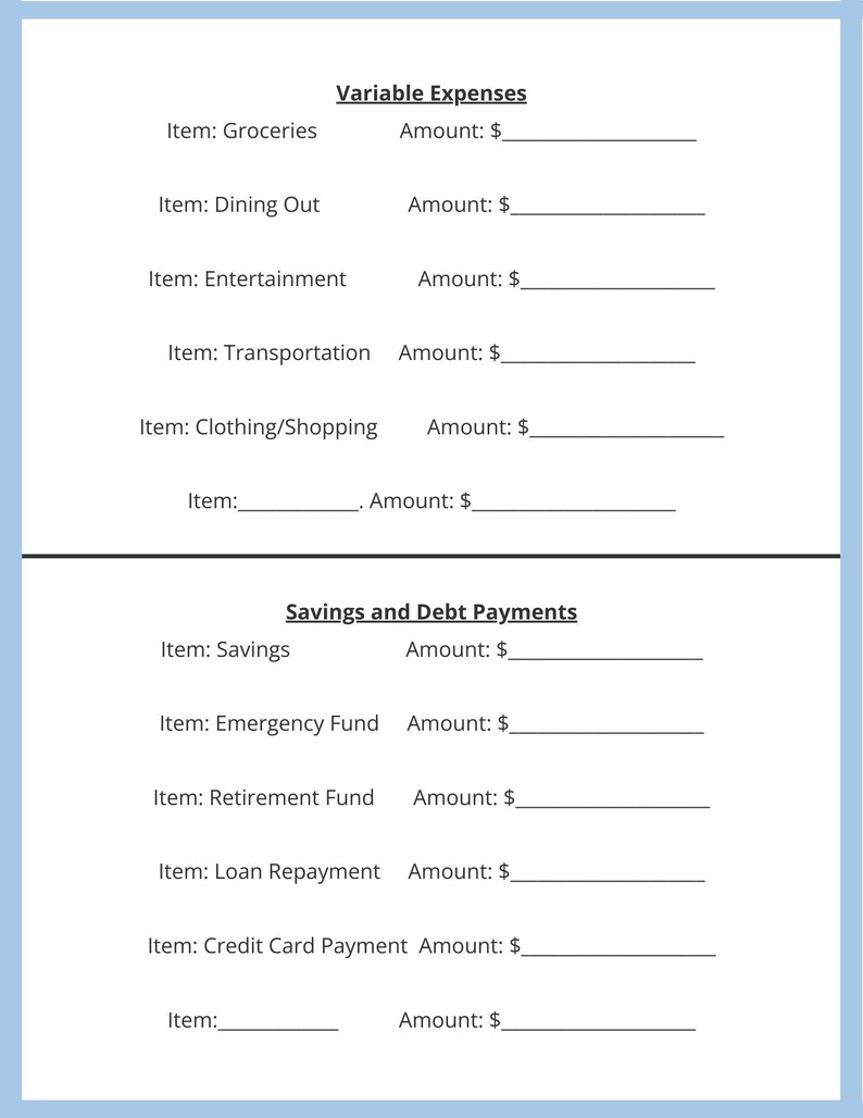 Monthly Budget Planner Printable - Etsy