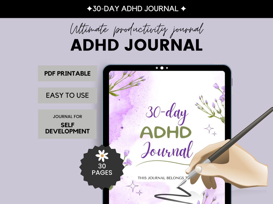 30-day ADHD Journal – Printable PDF for Focus, Clarity & Daily Progress ...