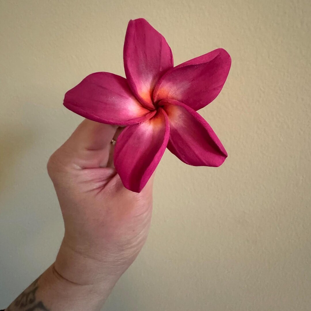 Hawaiian Sandbox Clay Hair Flowers | Handmade Plumeria With Accessory ...