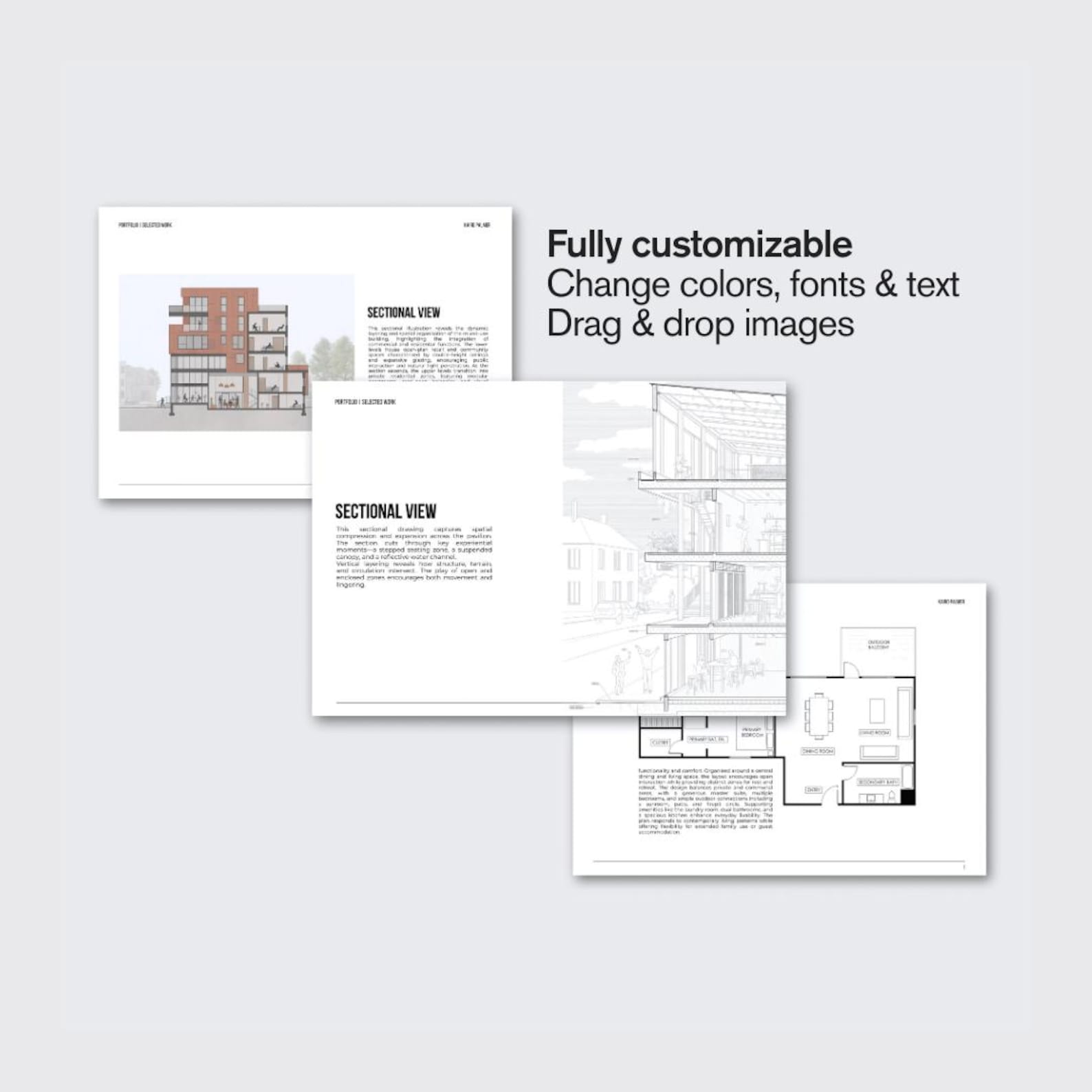 Minimalistic Architecture Portfolio Template | Canva Editable | Job ...