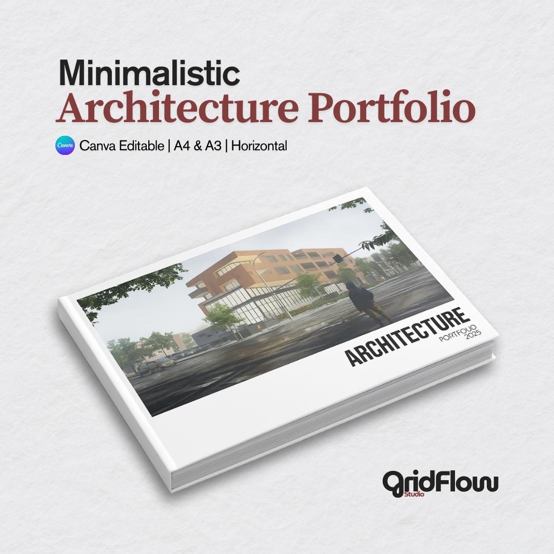 Minimalistic Architecture Portfolio Template | Canva Editable | Job ...